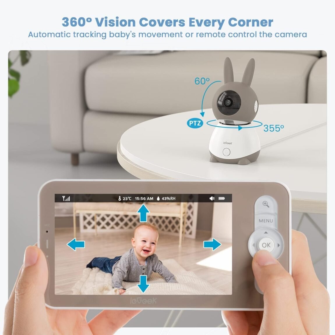 Baby monitor camera with 5″ screen — Niuxtech